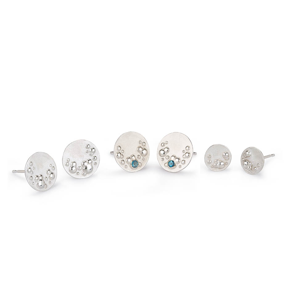 Tactile and textured handmade earrings by Judith Peterhoff